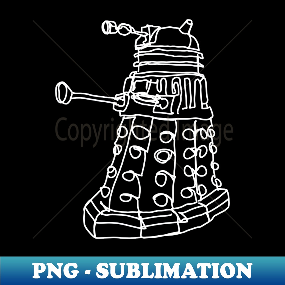 Bad Line Art Dalek in White - PNG Transparent Sublimation De | Inspire ...