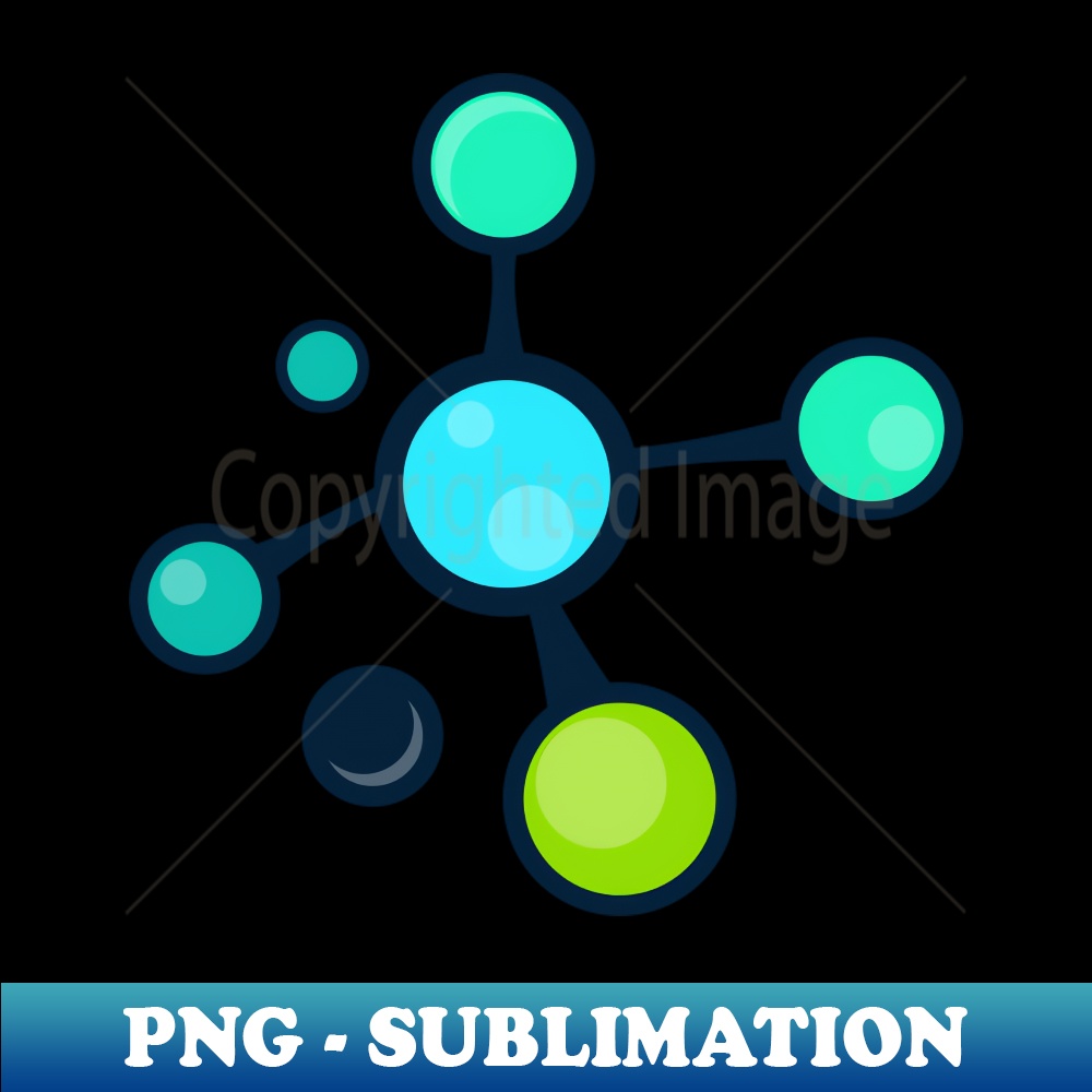 Blue green molecules science pattern - PNG Transparent Subli - Inspire ...