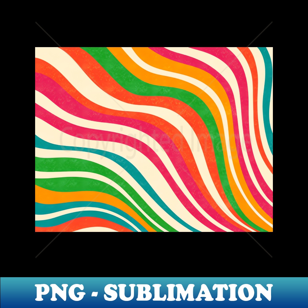 Rainbow Waves - Vintage Sublimation PNG Download - Bring You | Inspire Uplift