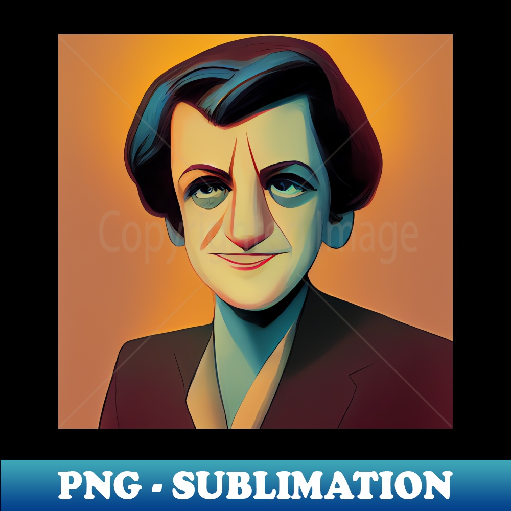 Ayn Rand Portrait Cartoon Style - Decorative Sublimation PN | Inspire ...