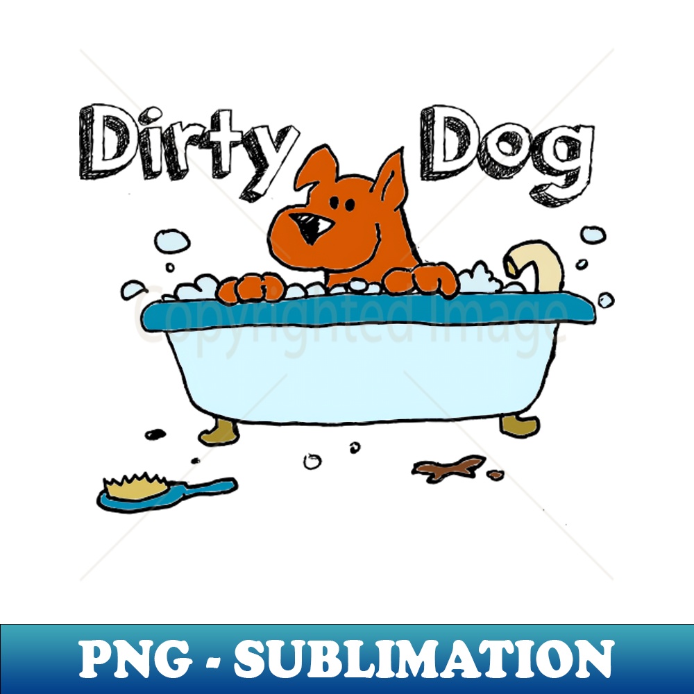 Dirty Dog Bubble Bath Staffy Cartoon - Exclusive Sublimation | Inspire ...