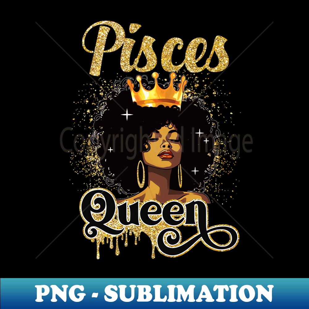 Pisces Queen Birthday Afro Girls Black Zodiac Birthday - Cre | Inspire ...