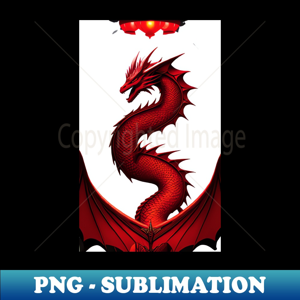 chinese style marine red dragon - Instant PNG Sublimation Do | Inspire ...