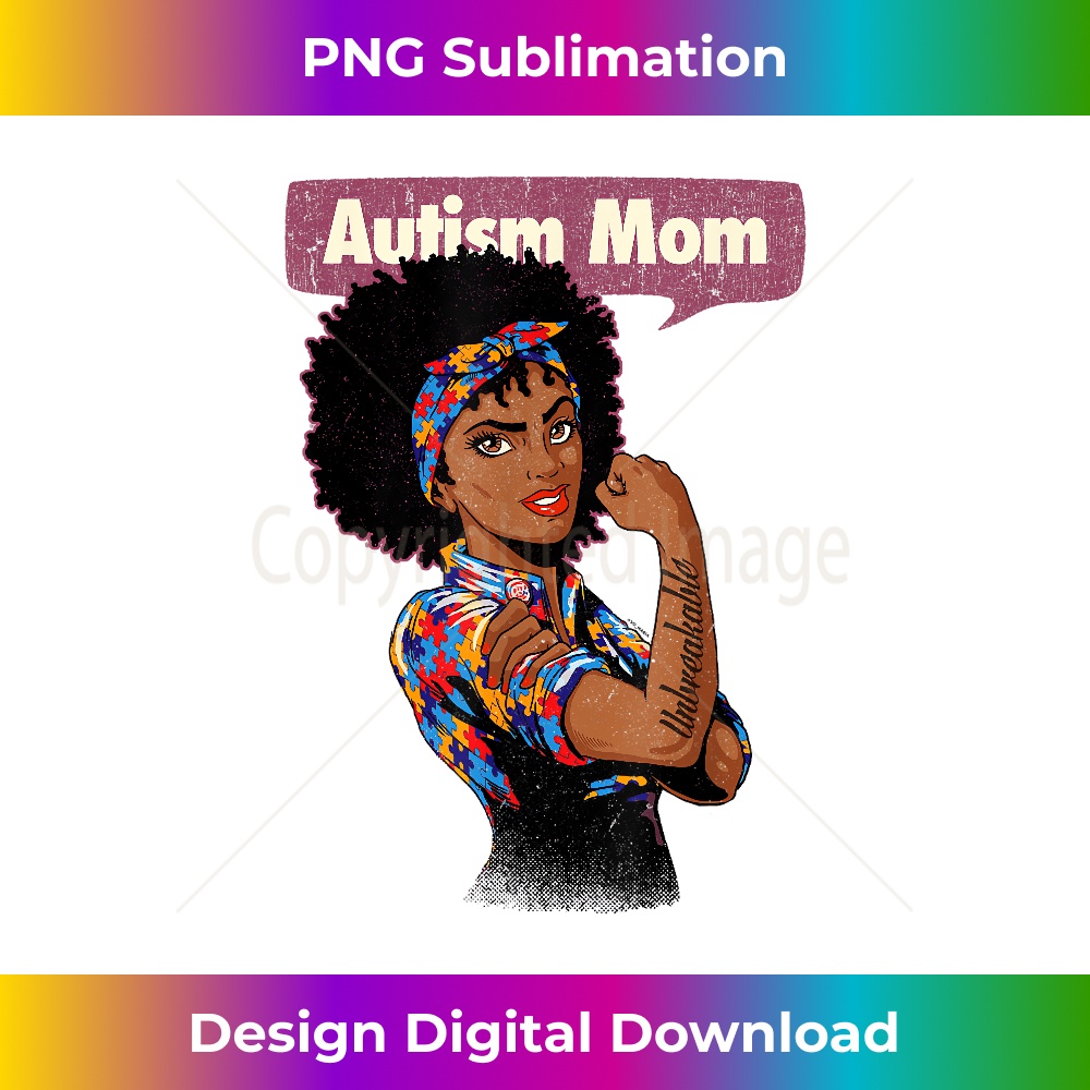 Strong Autism Mom Awareness Afro Mother Black Woman Autism - | Inspire ...