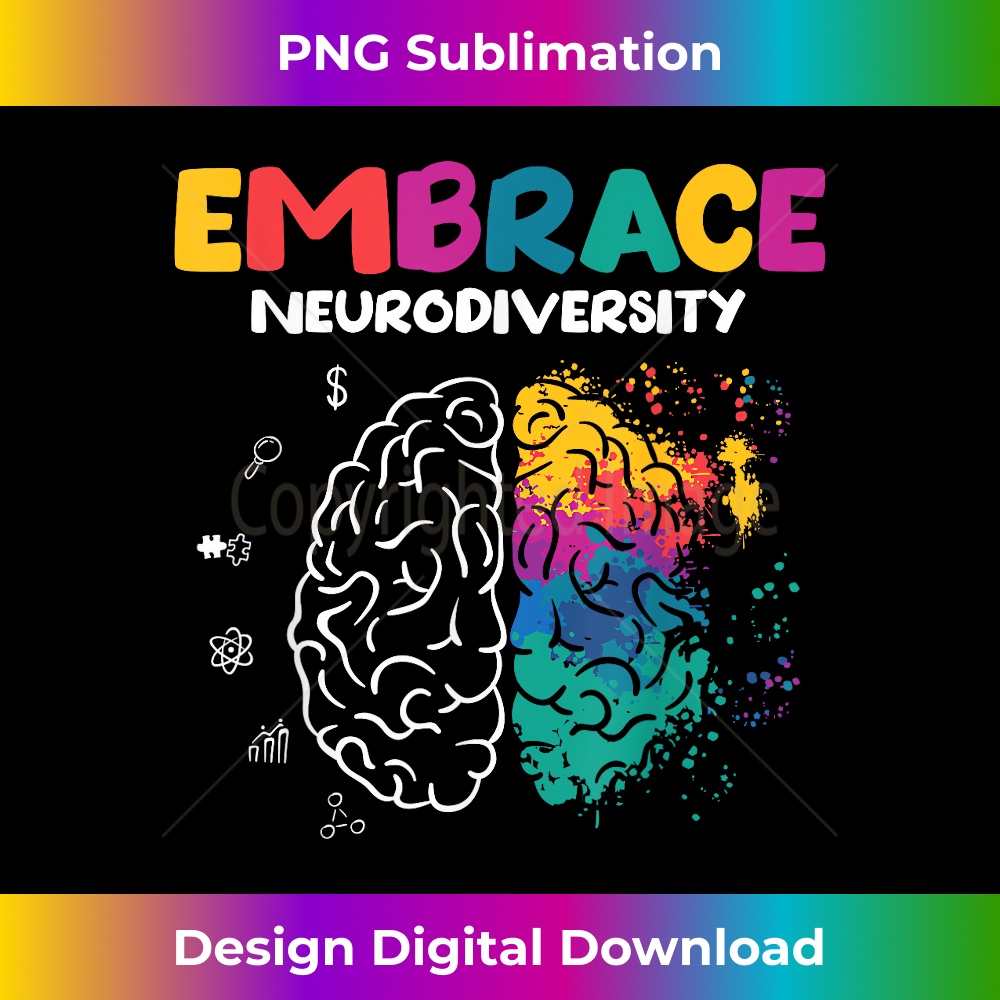 Embrace Neurodiversity Autism ADHD ASD Rainbow Brain - Sleek | Inspire ...