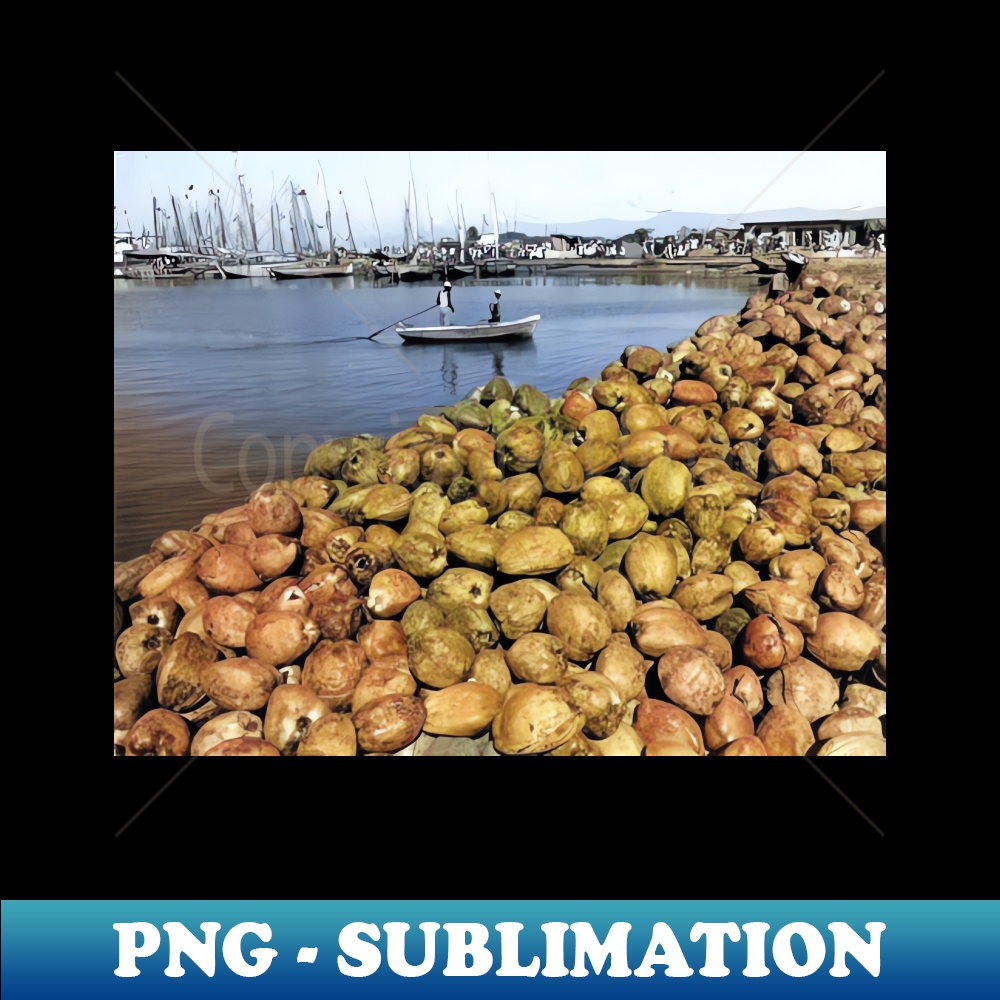 colorized vintage photo of port ay prince coconuts - Elegant | Inspire Uplift