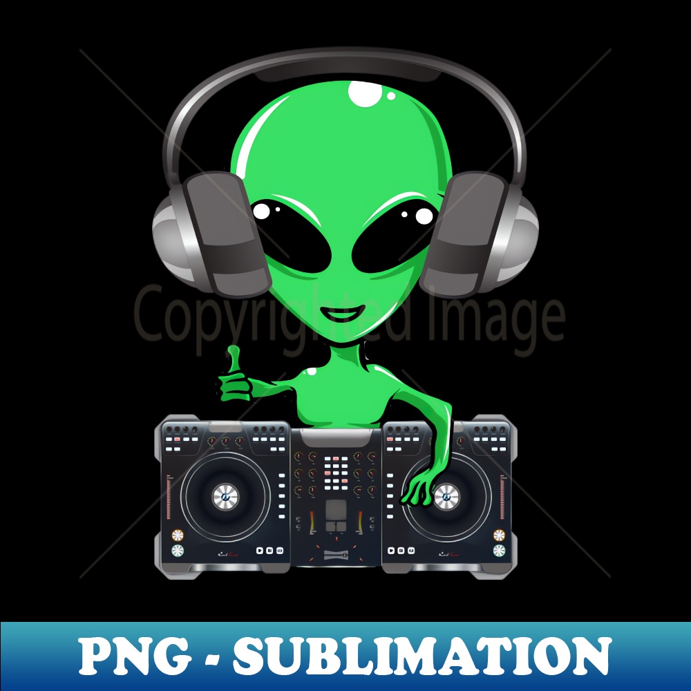 funny green dj alien - High-Resolution PNG Sublimation File | Inspire ...