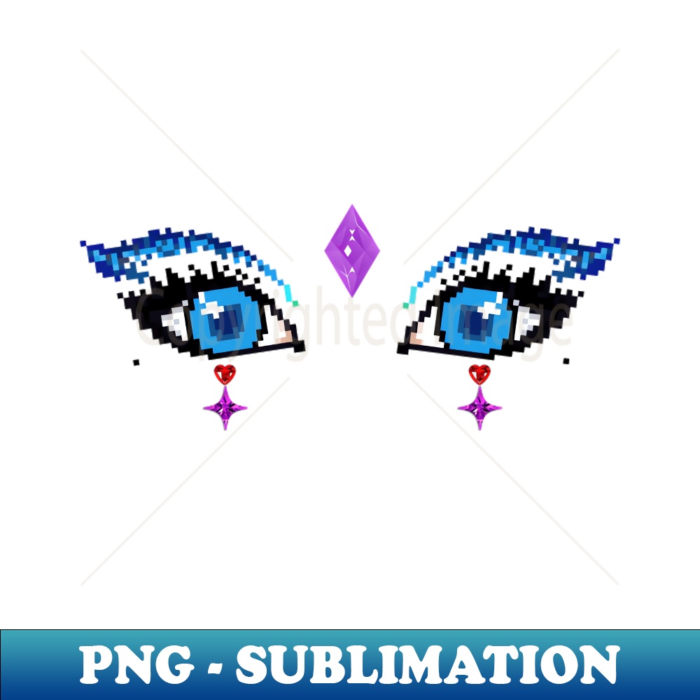 Beautiful Blue Eyes Pixel Art - PNG Transparent Sublimation | Inspire ...