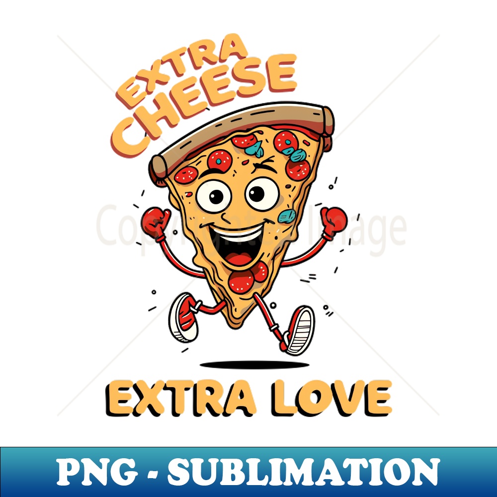 Animated Pizza Slice with Text Extra Cheese Extra Love - Ret | Inspire ...