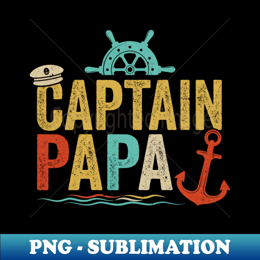 Captain Papa Pontoon Lake Sailor Fishing Boating For Men - H | Inspire ...