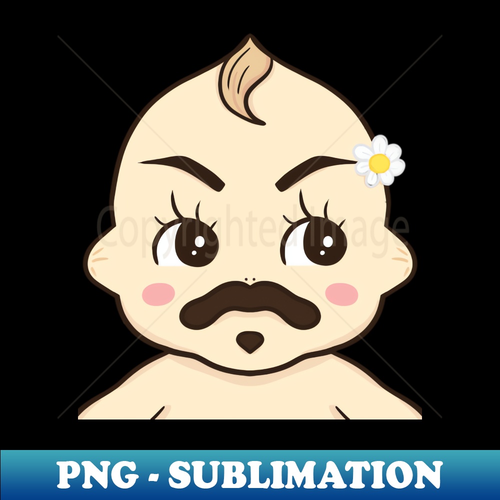 Mustache Kewpie - PNG Transparent Sublimation File - Revolut | Inspire ...