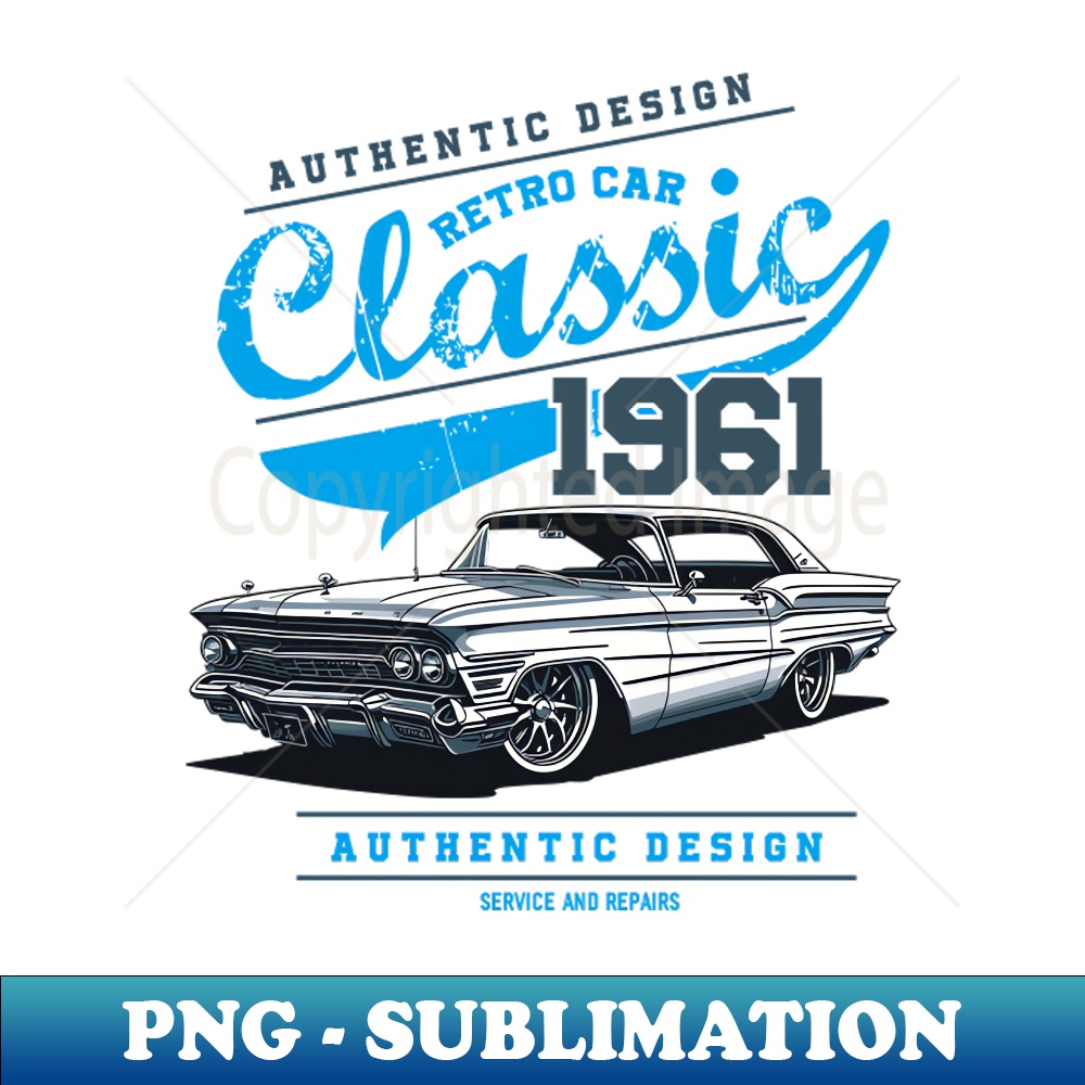 Retro White Car - High-Resolution PNG Sublimation File - Bri | Inspire ...