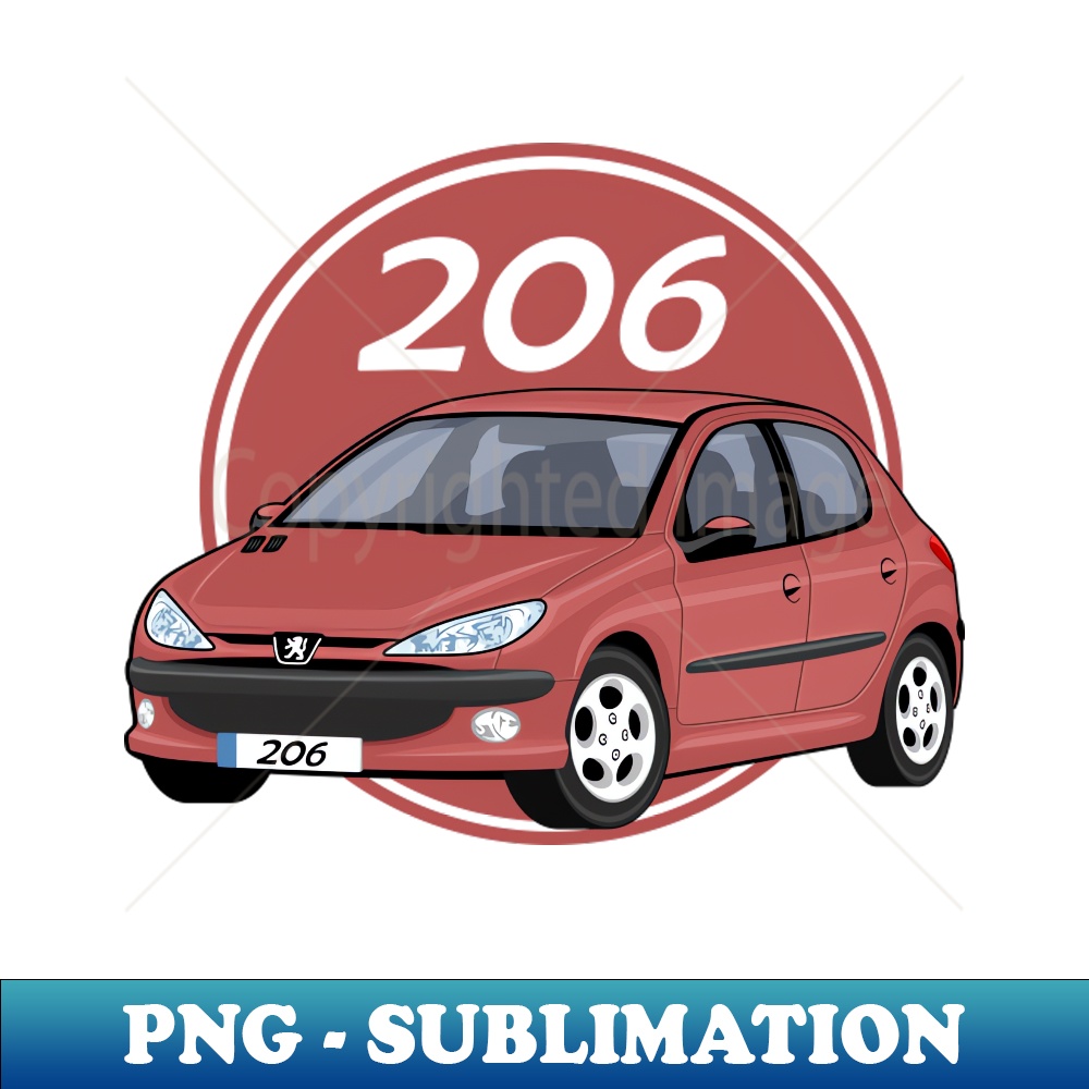 car peugeot 206 sporty cartoon vector red maroon - Unique Su | Inspire Uplift