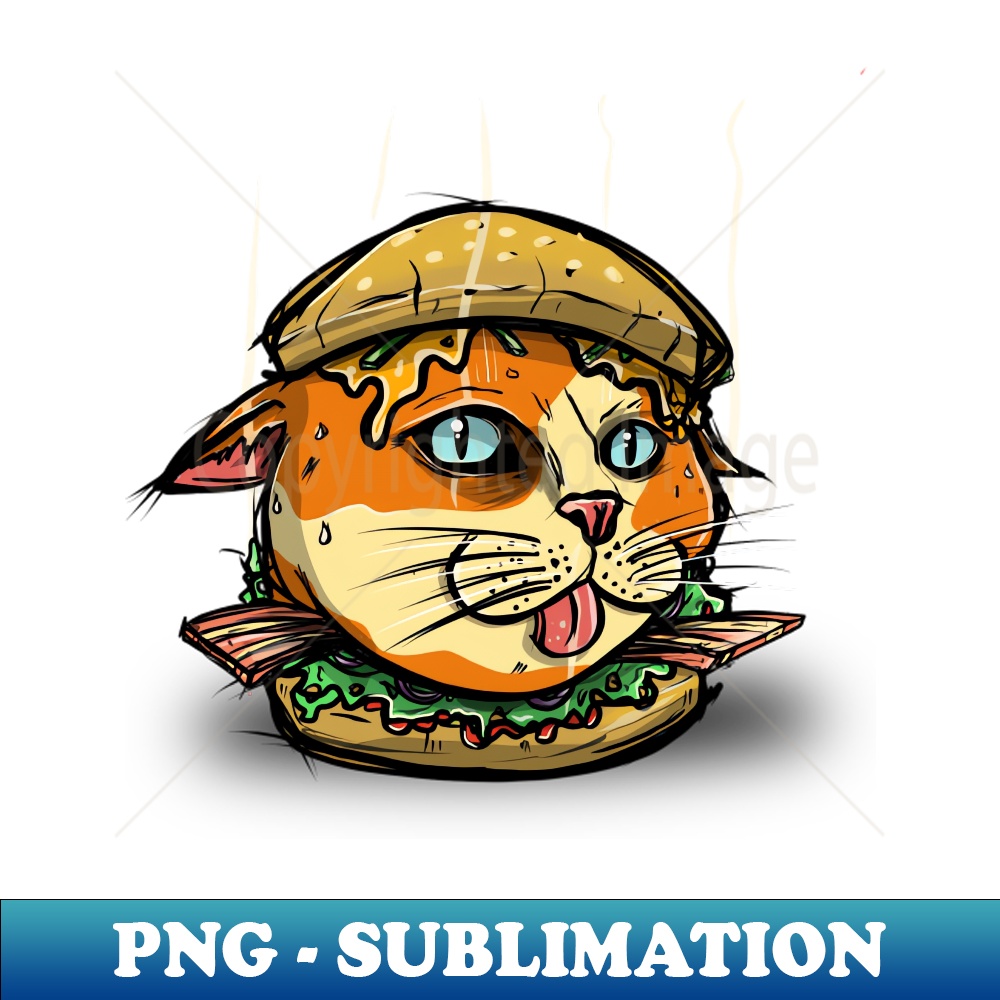 Burger cat - PNG Transparent Sublimation Design - Perfect fo - Inspire ...
