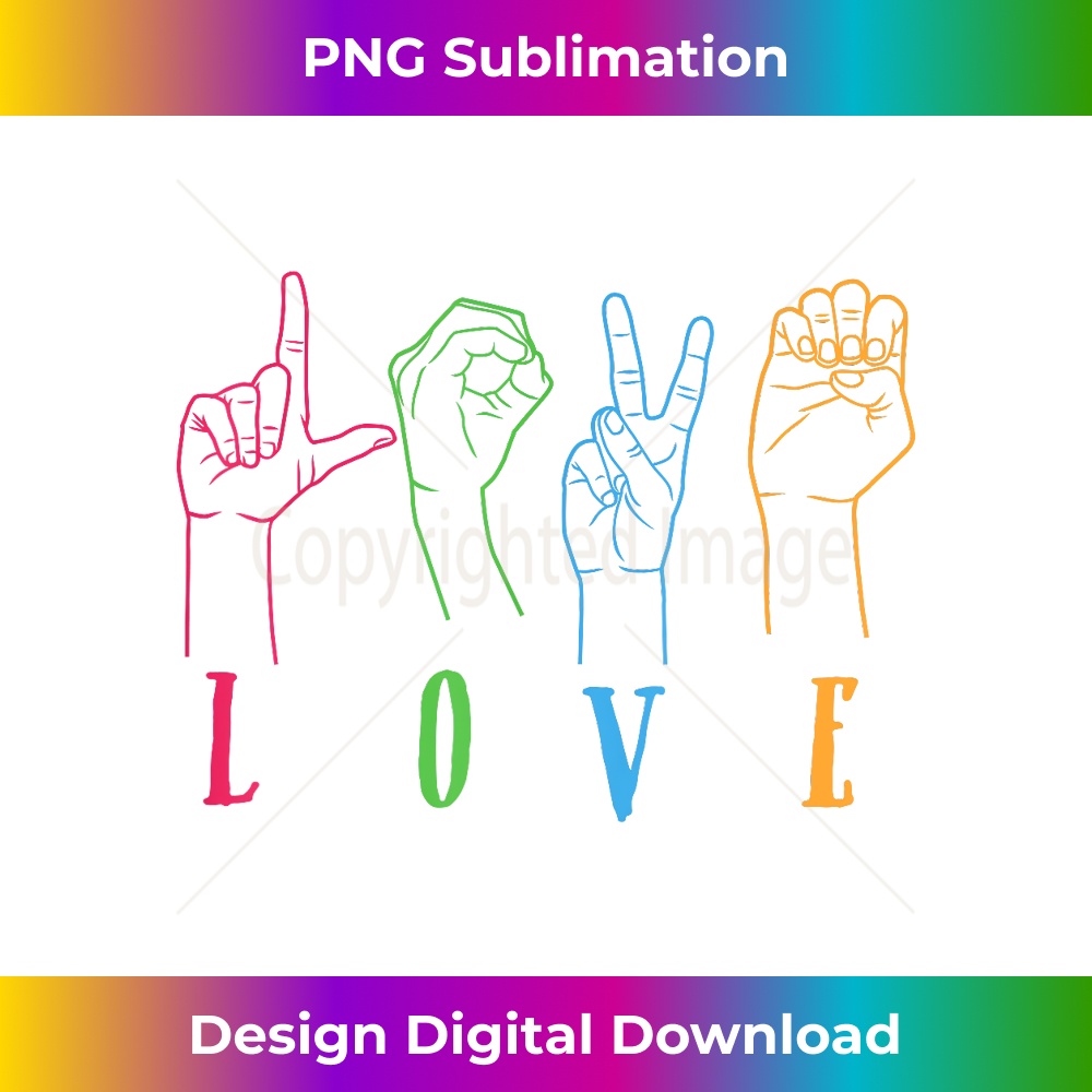 Deaf Awareness Rainbow Colors Sign Language LOVE Hands - Bes - Inspire ...