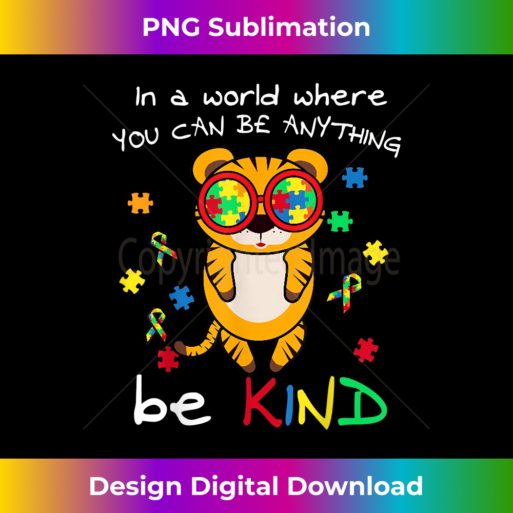 Be Kind Tiger Puzzle Piece Cool Autism Awareness Gift - Eco- | Inspire ...