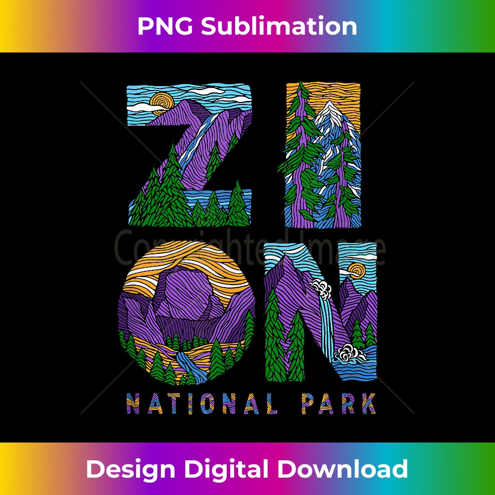 Zion National Park Utah Retro Hiking Camping Lettering - Con | Inspire ...