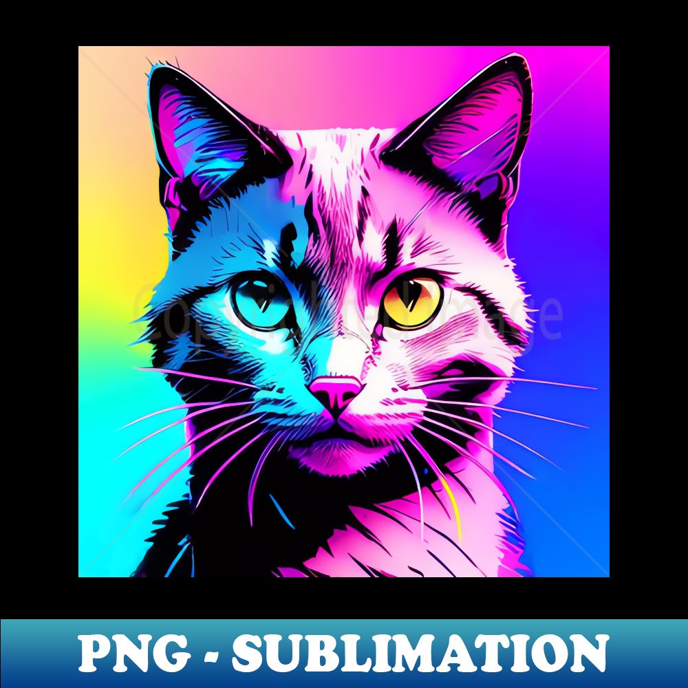 Synthwave Cat - Digital Sublimation Download File - Stunning | Inspire ...