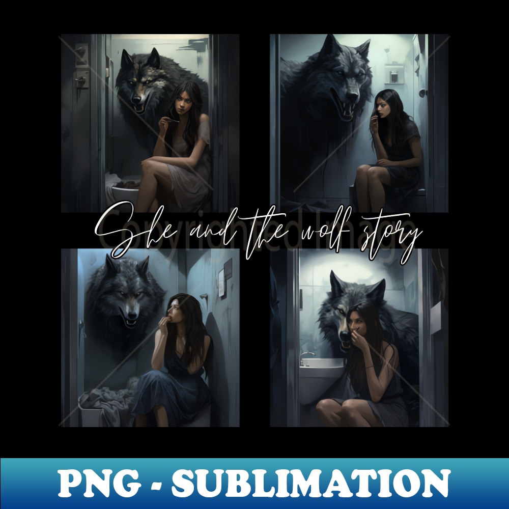 She and the wolf story - PNG Transparent Sublimation File - - Inspire Uplift