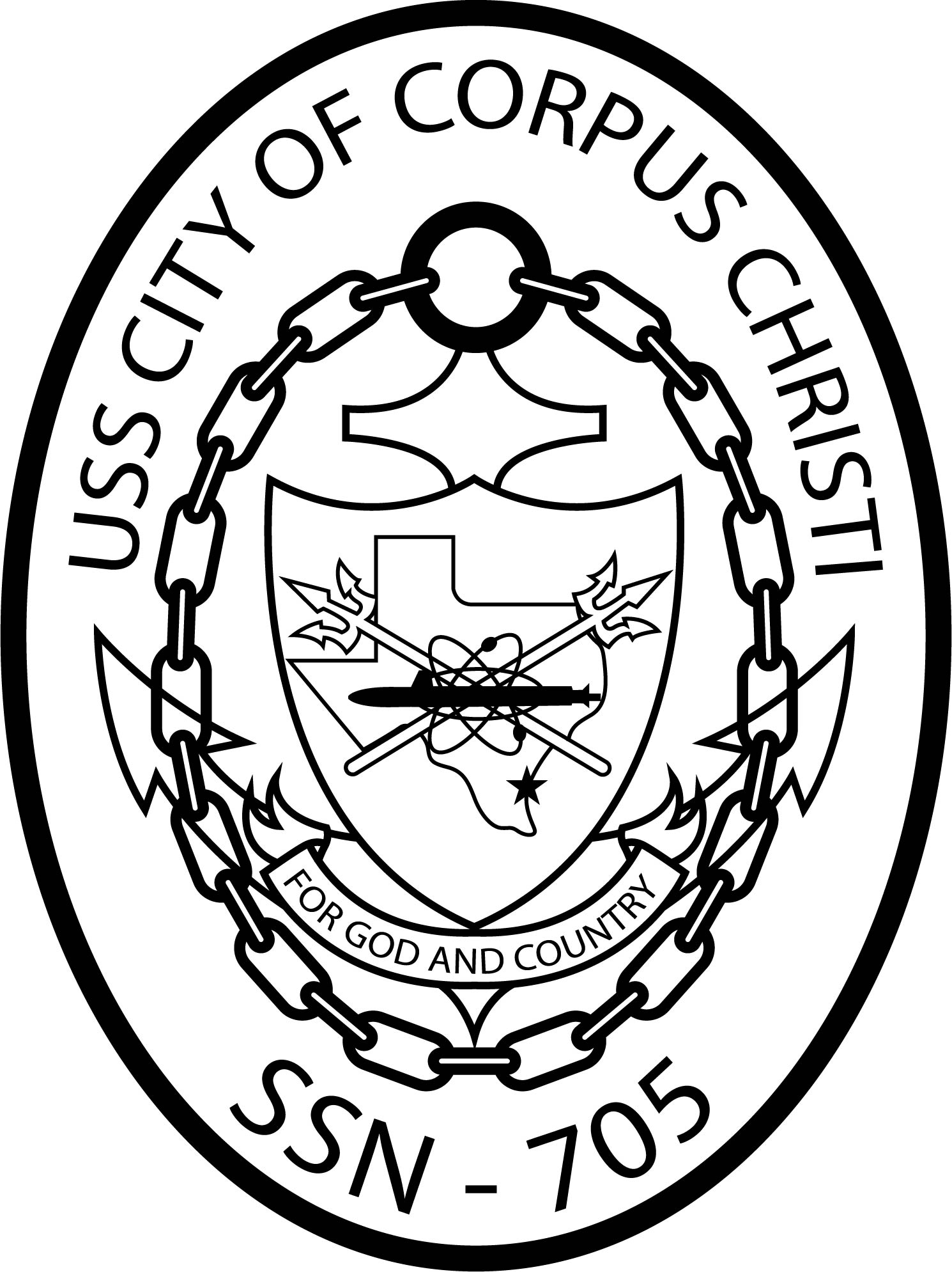 USS CITY OF CORPUS CHRISTI SSN 705 ATTACK SUBMARINE PATCH VE - Inspire ...