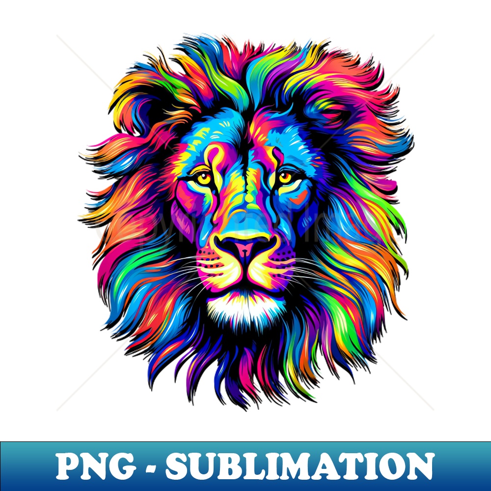 Colorful Color Animal Art Lion - Instant PNG Sublimation Dow | Inspire ...
