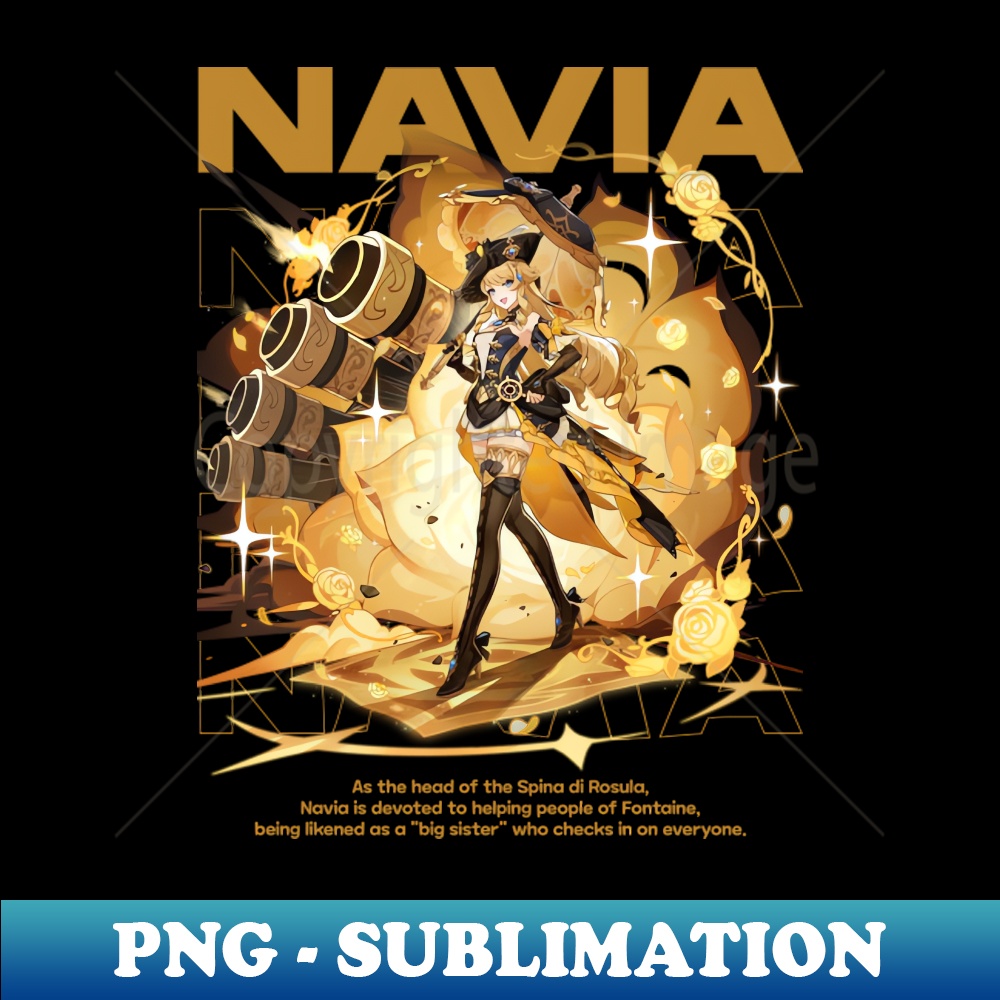 Navia Genshin Impact T-Shirt - Digital Sublimation Download | Inspire ...