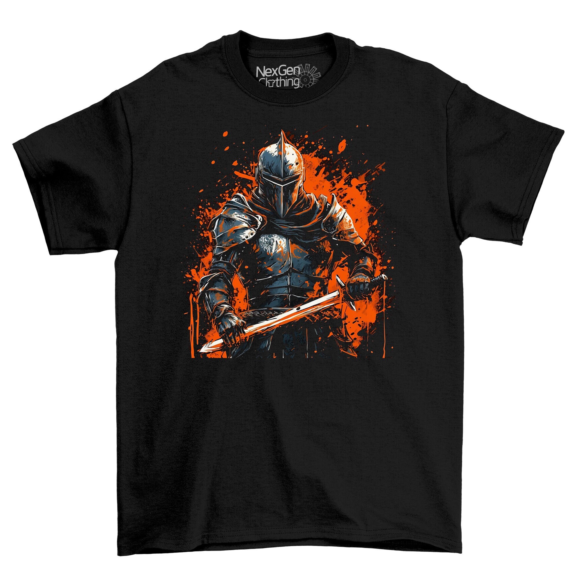 Blood Splatter Dark Knight Fantasy Style T-Shirt Tee Top Men - Inspire ...