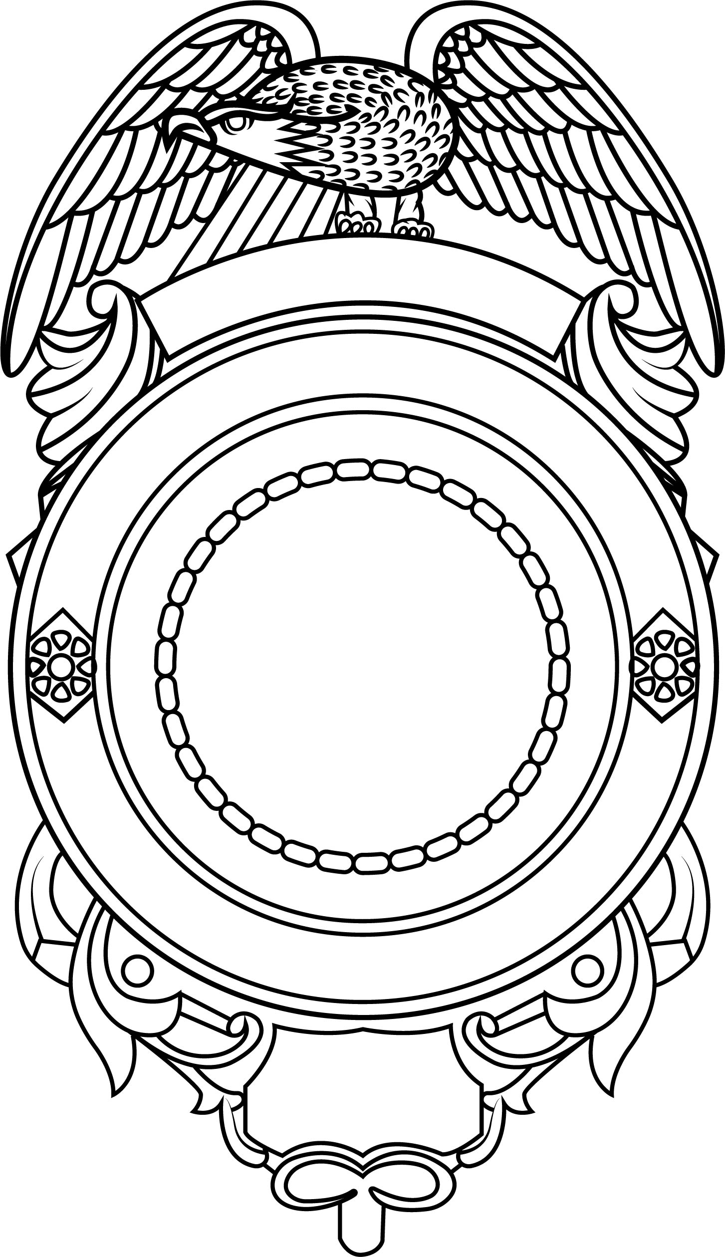 BLANK POLICE BADGE 24 VECTOR FILE Black white vector outline | Inspire ...