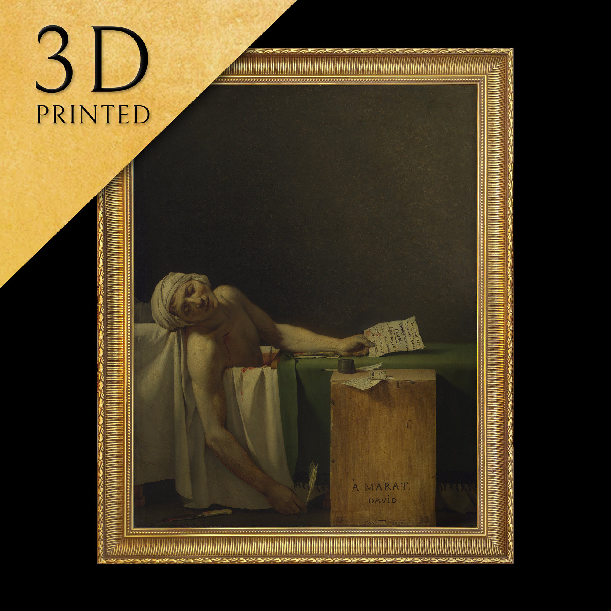 Marat Assassinated by Jacques-Louis David, 3d Printed with t | Inspire ...