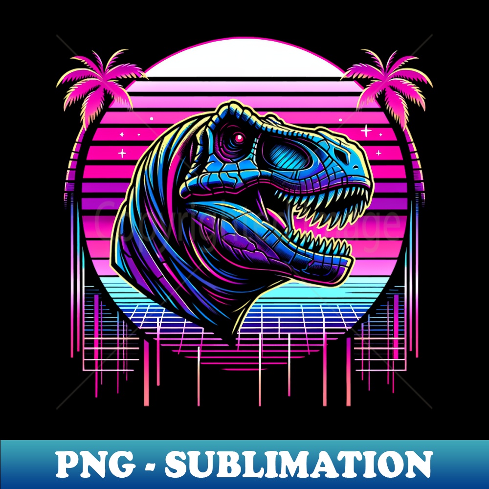 Synthwave T-rex - PNG Transparent Digital Download File for | Inspire ...