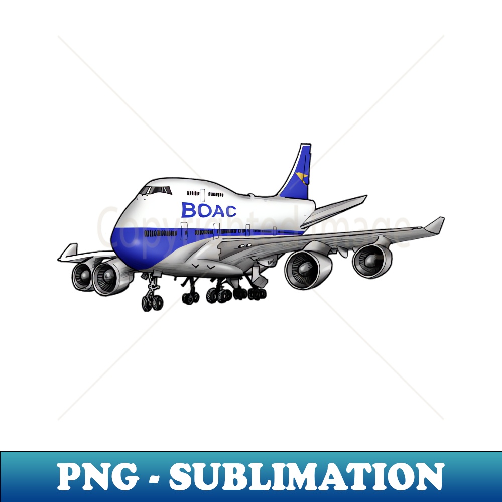 BOAC 747 Jumbo Jet Cartoon Art - High-Quality PNG Sublimatio - Inspire ...
