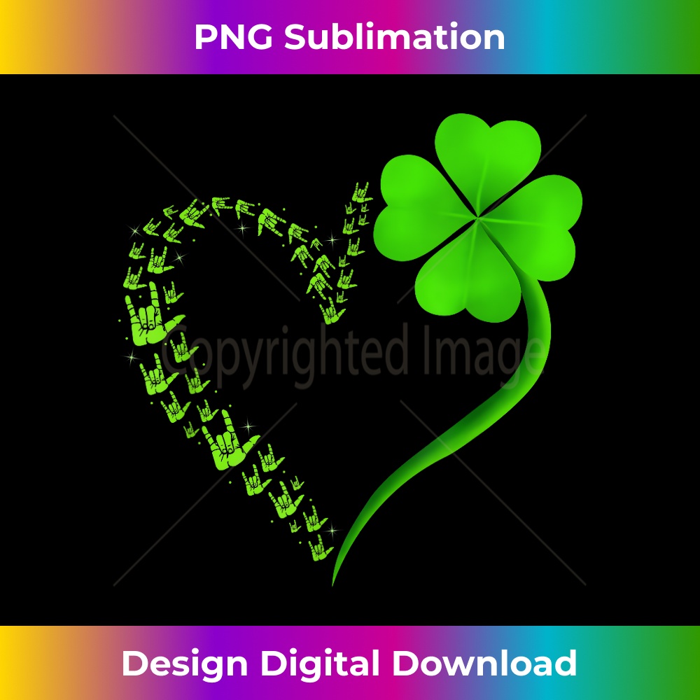 I Love You Hand Sign Language Heart Shamrock St Patricks Day | Inspire ...