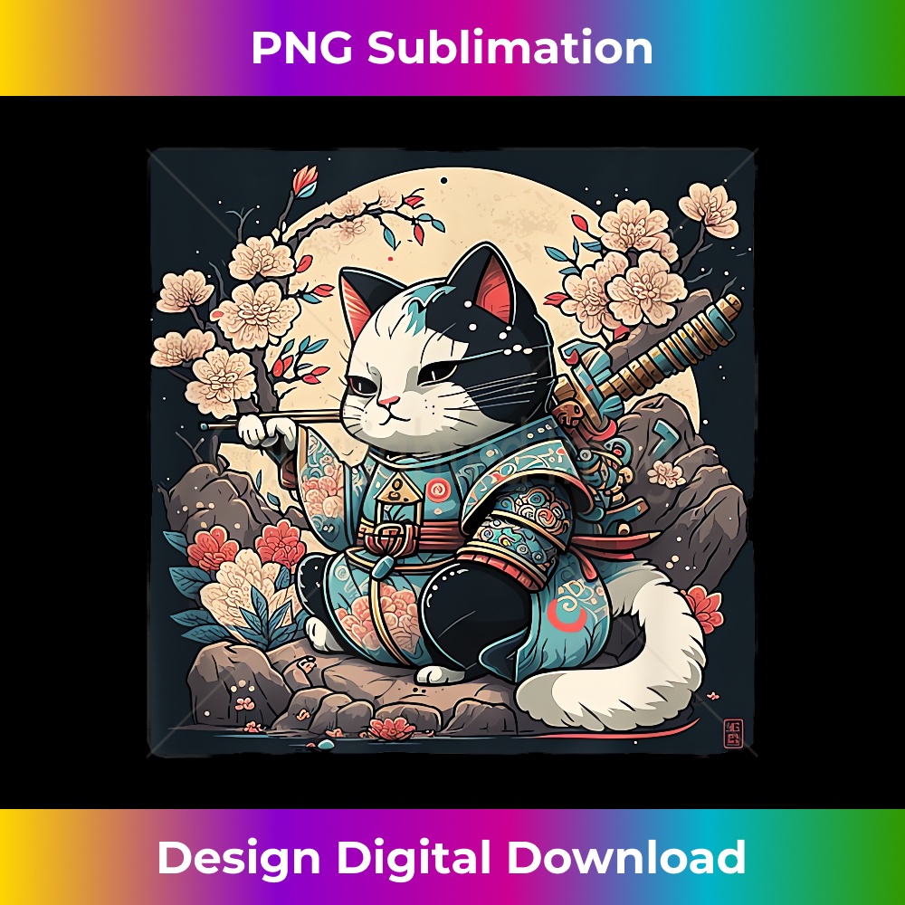 Kawaii Japanese Style Samurai Cat Kitten Anime - Deluxe PNG | Inspire ...