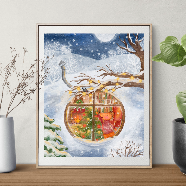 Cozy Christmas Decor, Snowstorm, Christmas Tree Illustration | Inspire ...