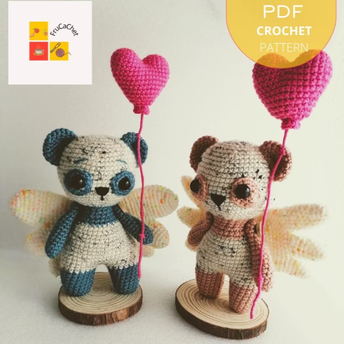 Pandine and Pandina Crochet pattern, digital file PDF, digit | Inspire ...