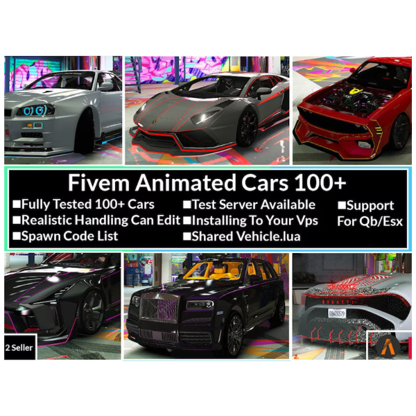 FiveM Animated Car Pack: 100 CARS | FiveM Ready | High Quali | Inspire Uplift