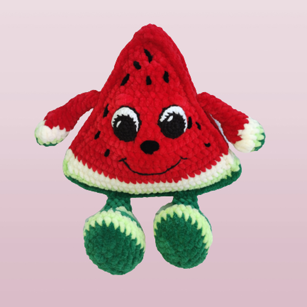 Crochet Watermelon stuff with eyes, Cute crochet Watermelon, | Inspire ...
