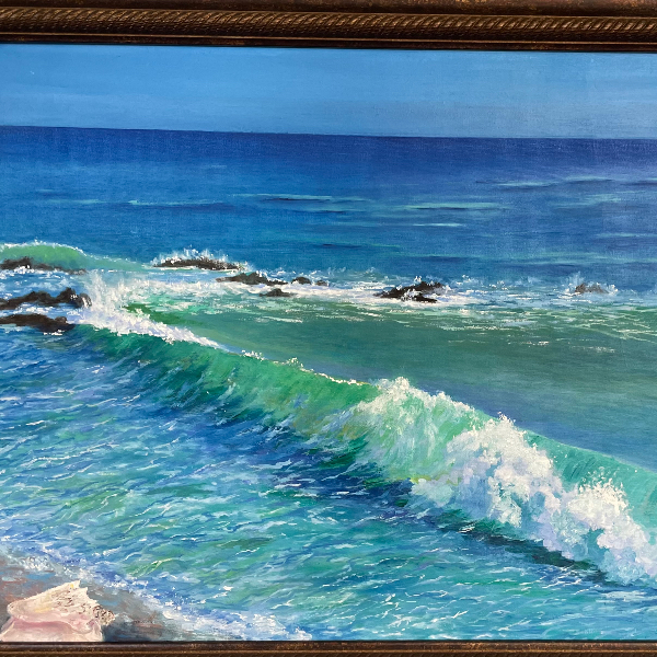 The Wave and Shell Seascape is an Original Painting in Oil o | Inspire ...