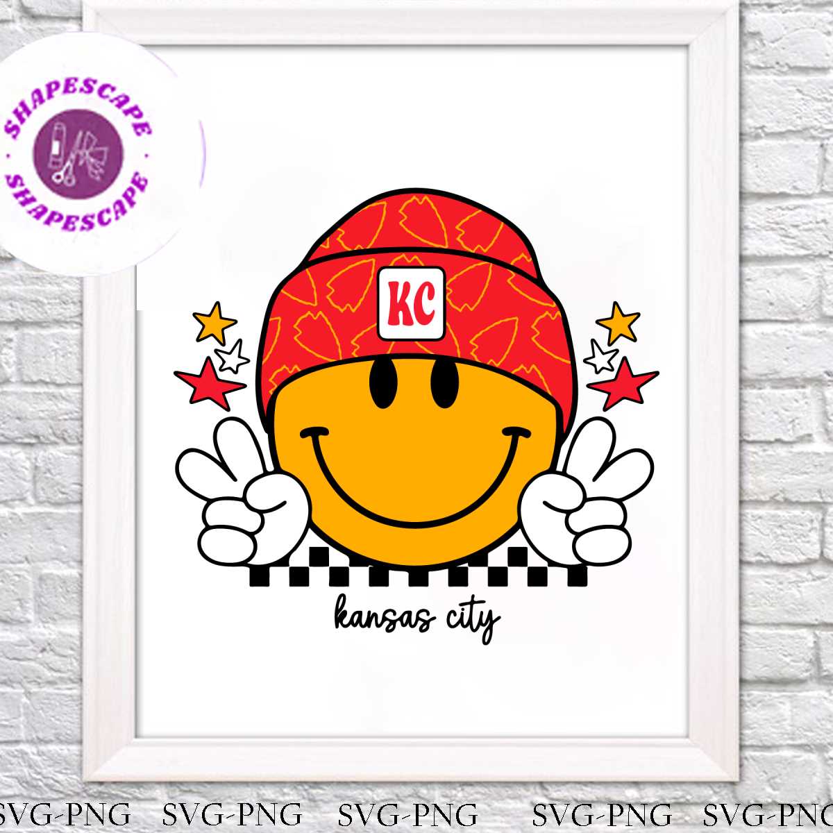 KC Smiley Face png KC football png | Inspire Uplift
