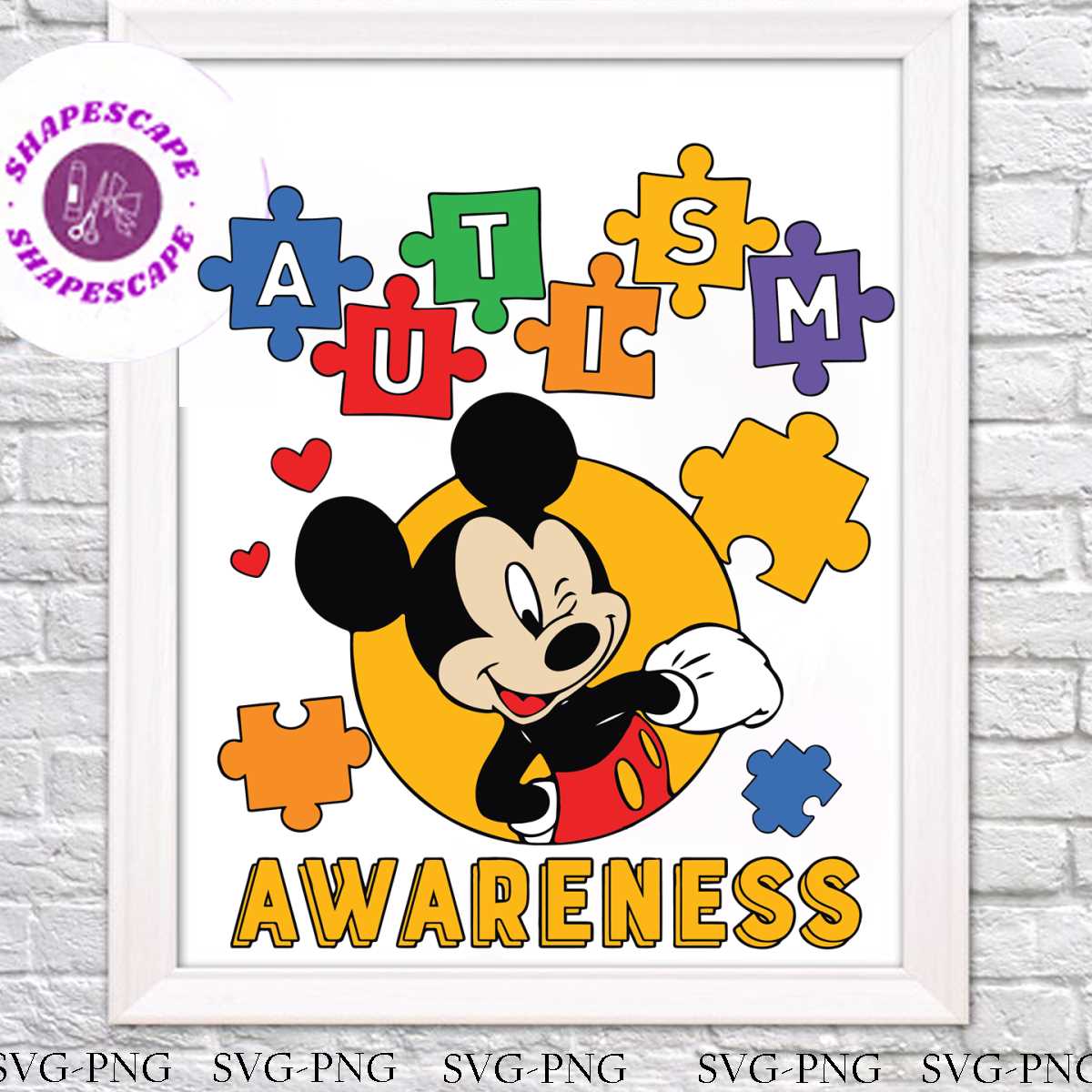 Disney Mickey Autism Awareness Puzzle Piece SVG | Inspire Uplift