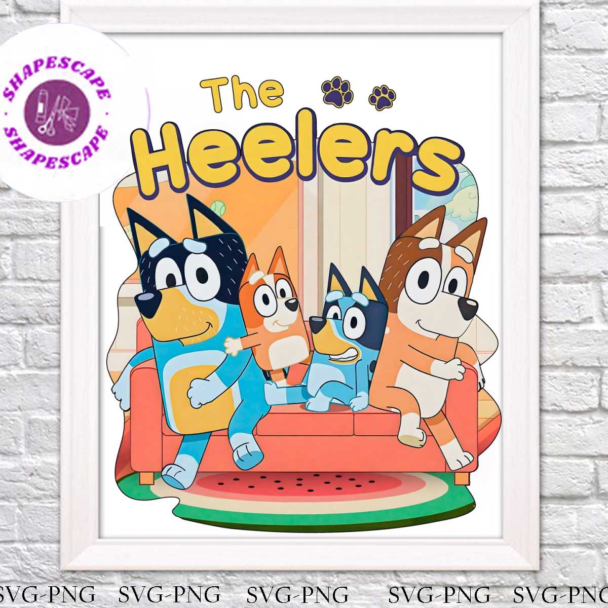 Retro Bluey The Heelers Family PNG | Inspire Uplift