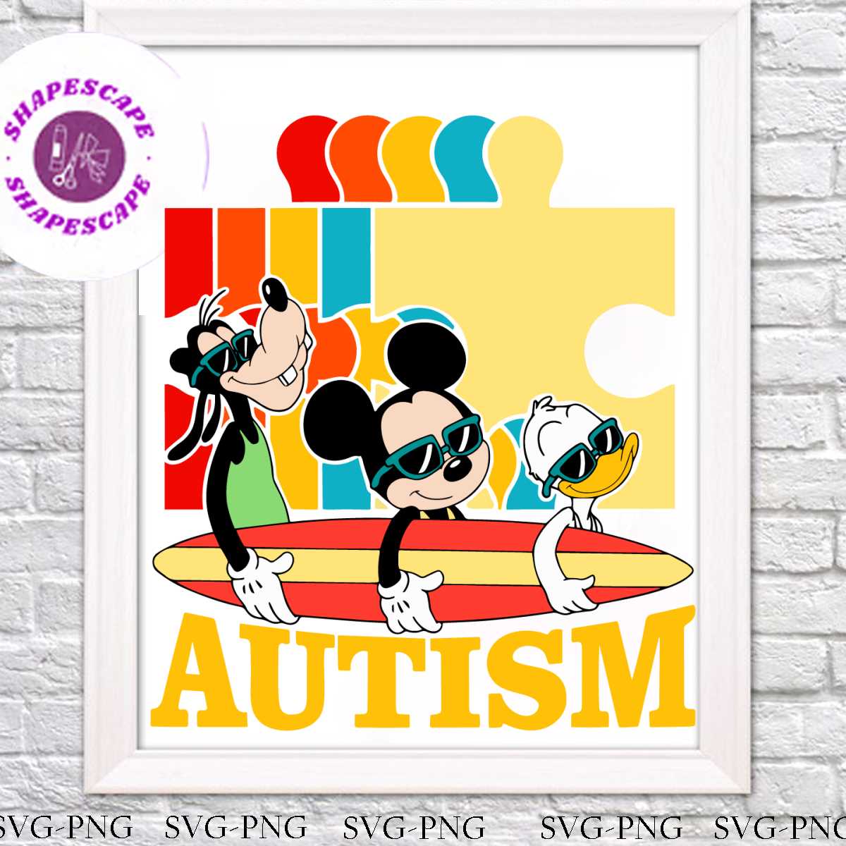 Funny Mickey Donald Goofy Autism SVG | Inspire Uplift