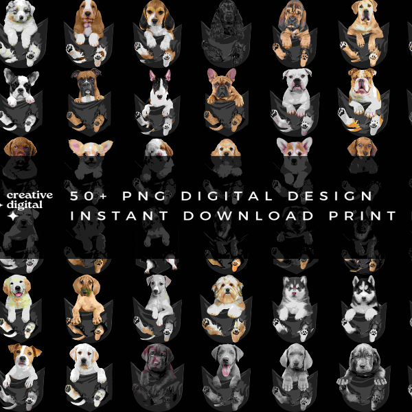 50 Dogs In Pocket PNG Digital Designs, PNG Download, PNG Fil | Inspire ...
