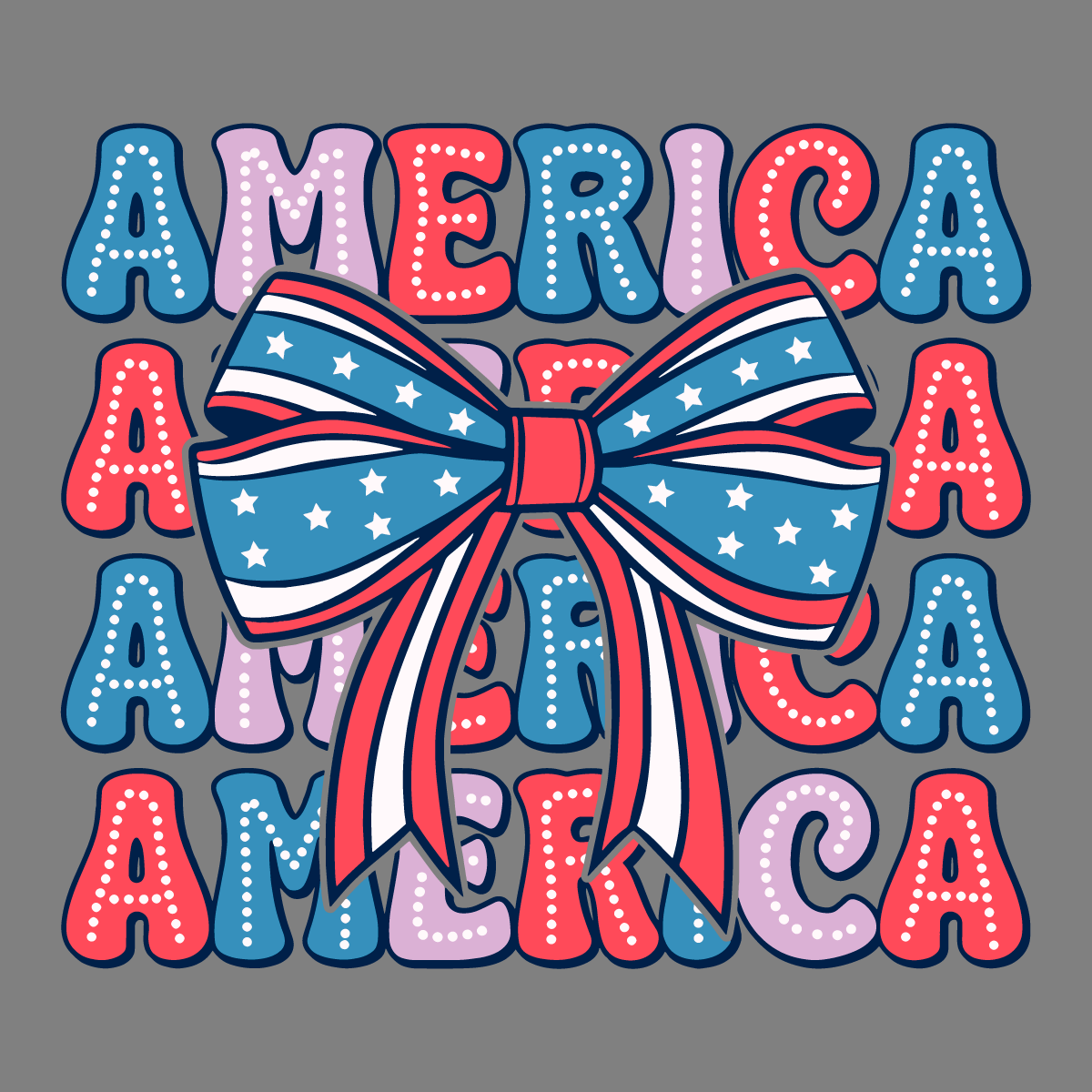 Coquette 4th Of July America Ribbon Bow SVG | Inspire Uplift