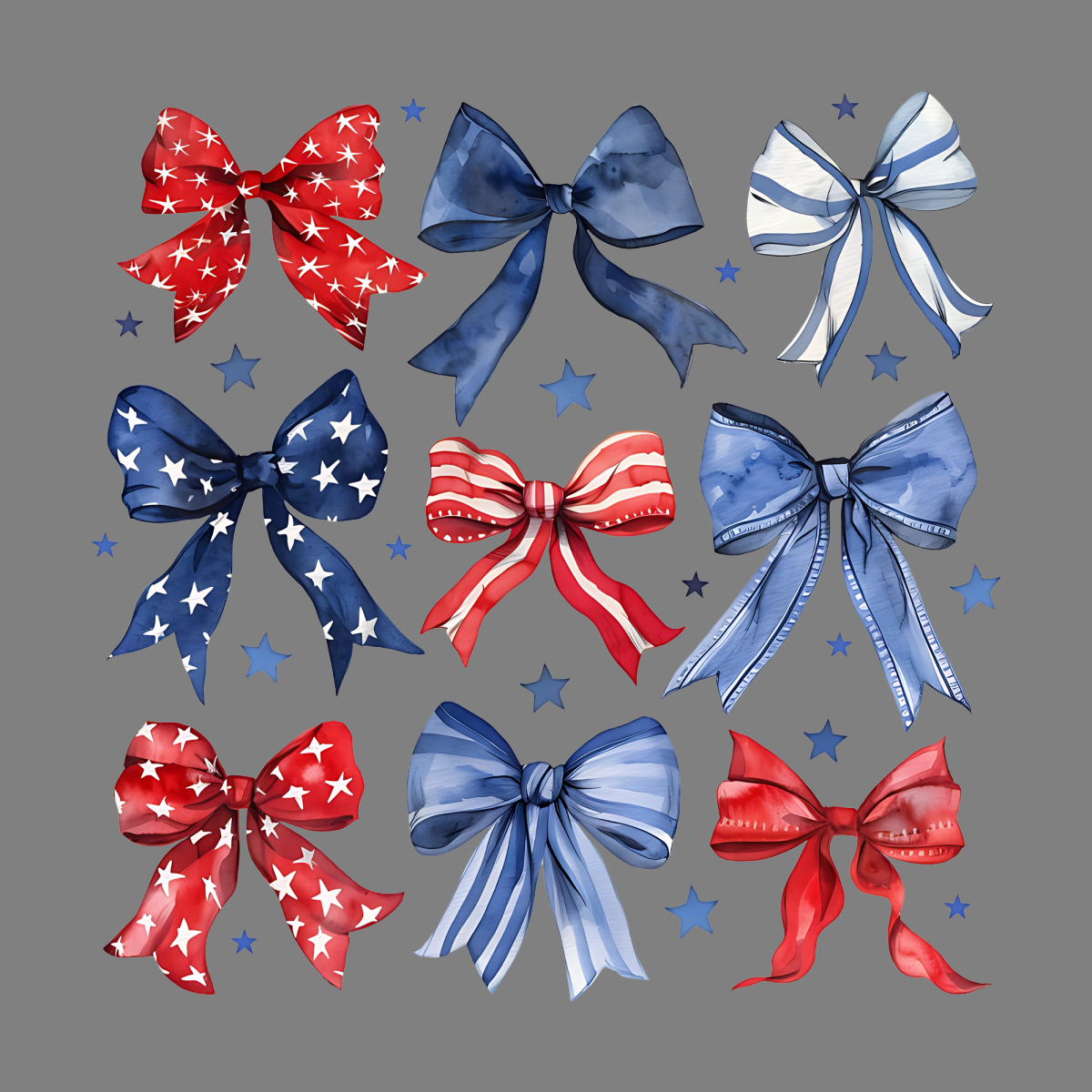 Patriotic Bows Transparent PNG Clipart Digital Download File | Inspire ...