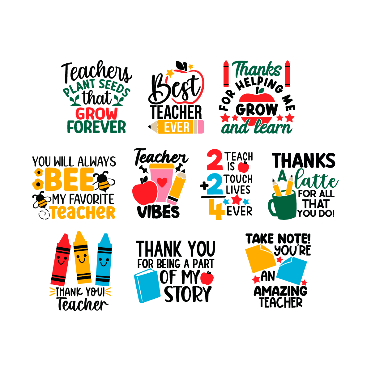 Teacher SVG Bundle, Teacher appreciation SVG, Teacher clipar | Inspire ...