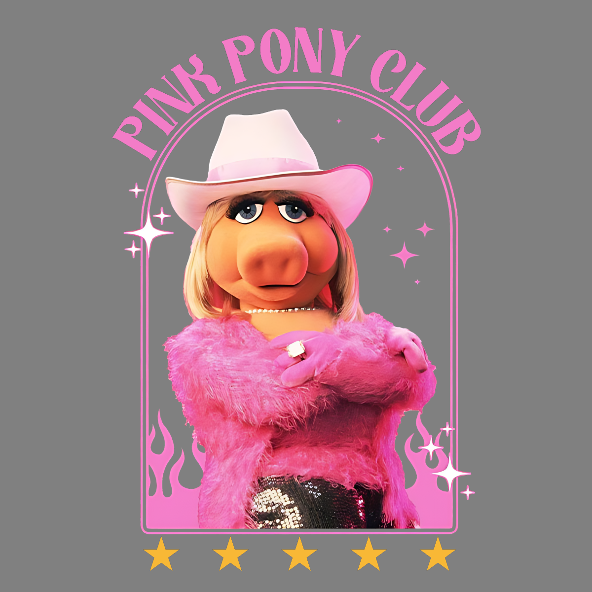 Funny Pink Pony Club Miss Piggy Muppets PNG - Inspire Uplift