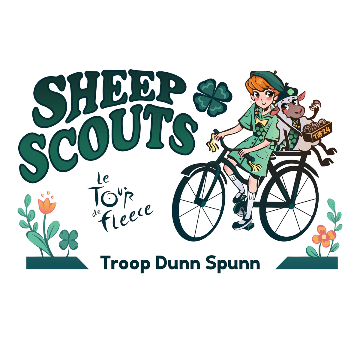 Sheep Scouts Troop Dunn Spunn Tour de Fleece PNG | Inspire Uplift