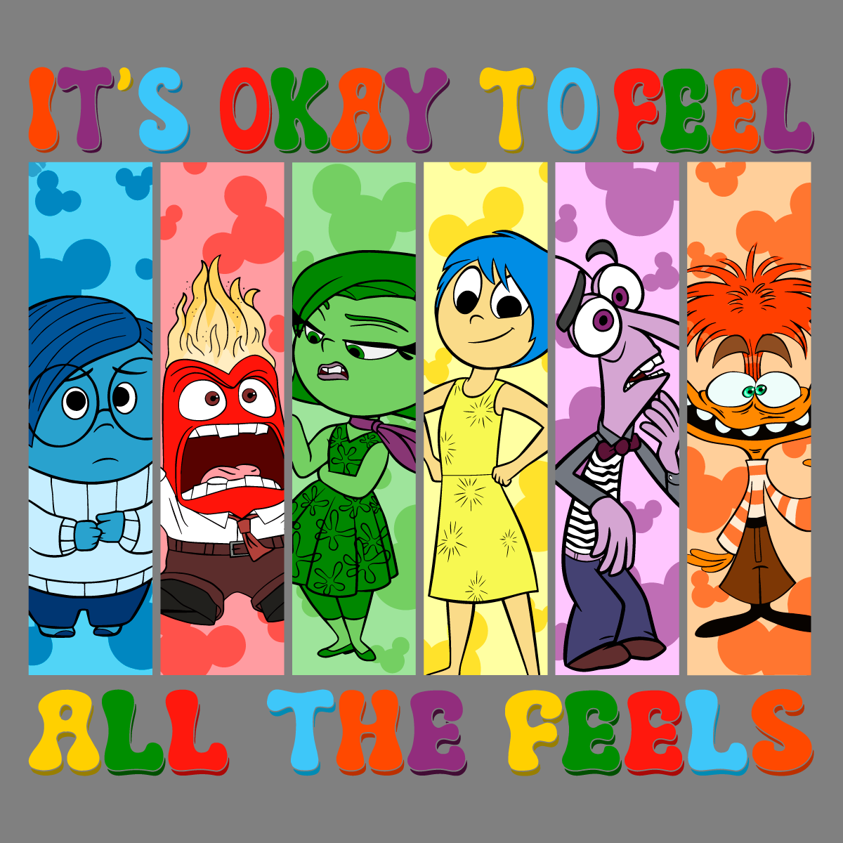 Okay To Feel All The Feels Cartoon Emotions Friends SVG | Inspire Uplift
