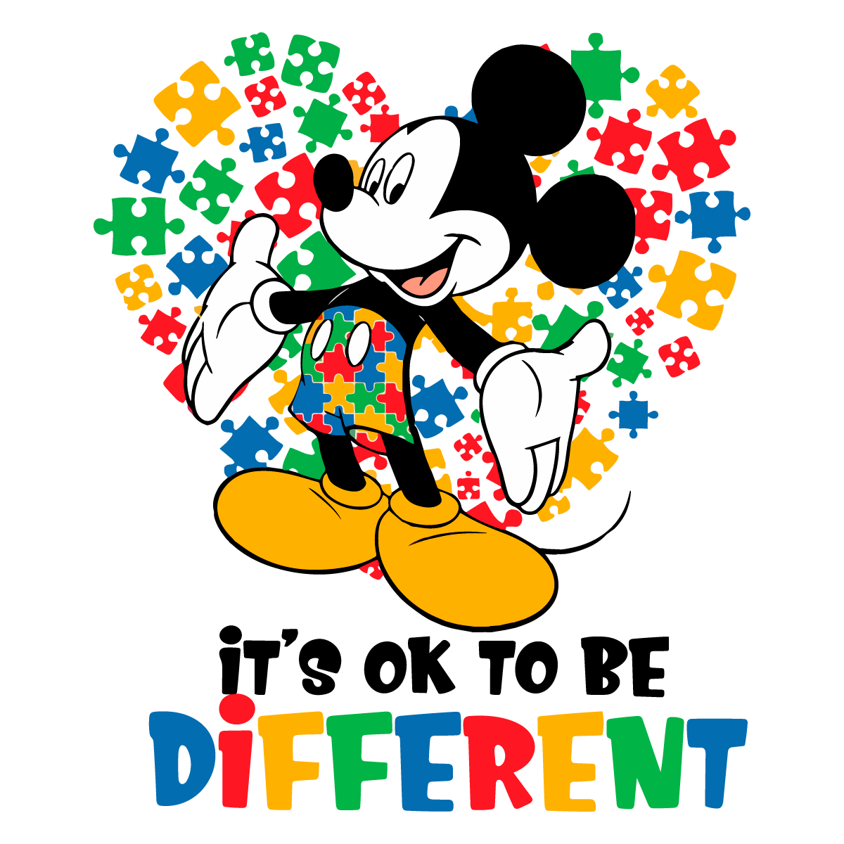 Mickey Mouse Autism Its Ok To Be Different SVG | Inspire Uplift